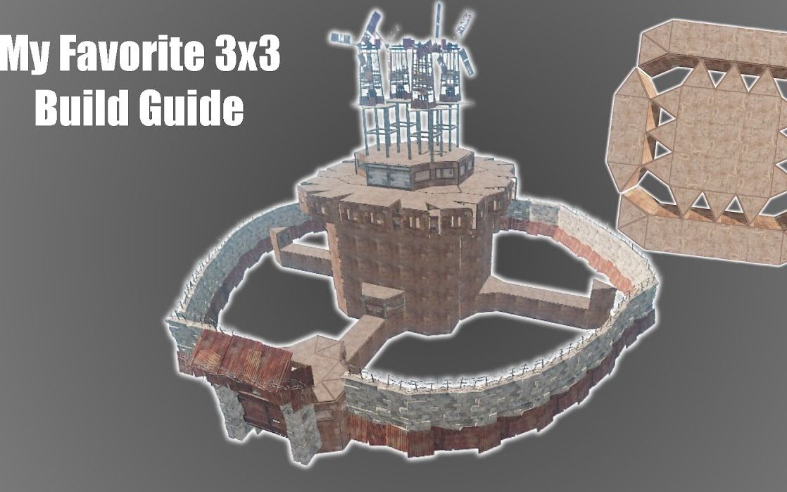 Rust腐蚀 3X3大团队基地设计 Peekdowns防守房 多领地_哔哩哔哩_bilibili