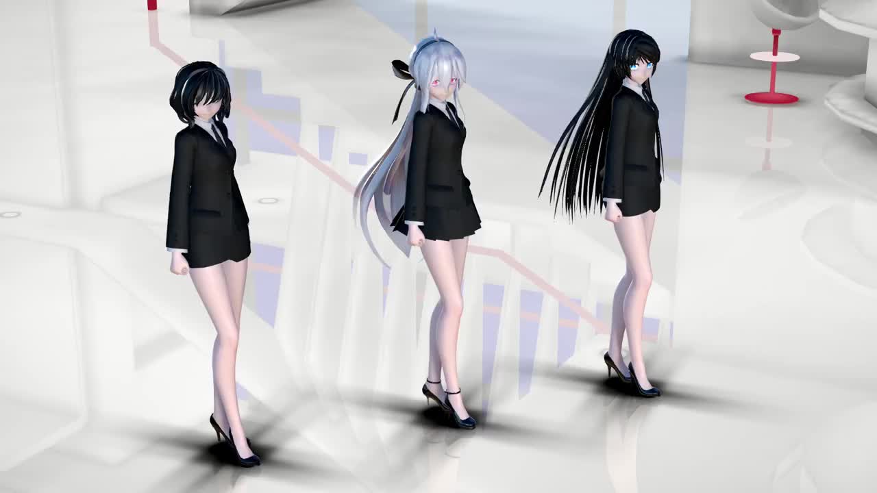 [MMD]-1773 TDA制服OL诱惑 Haku Tori Yoru_哔哩哔哩_bilibili