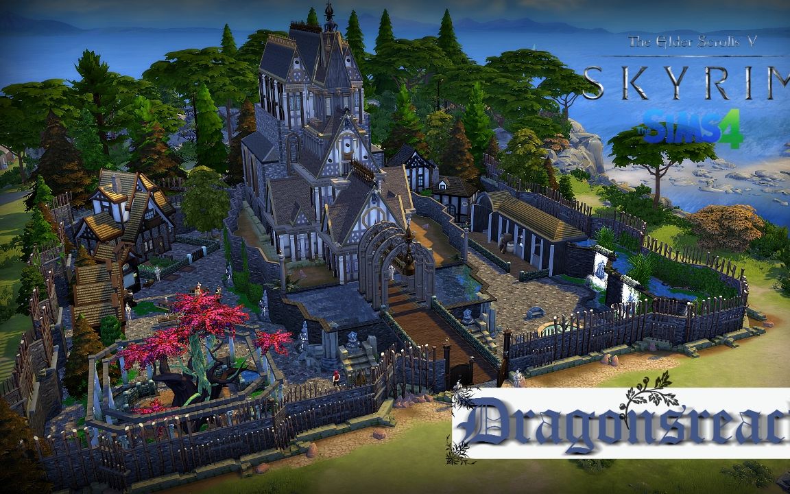 【Devon Bumpkin】 Skyrim — Dragonsreach！(模拟人生4速建)_哔哩哔哩_bilibili