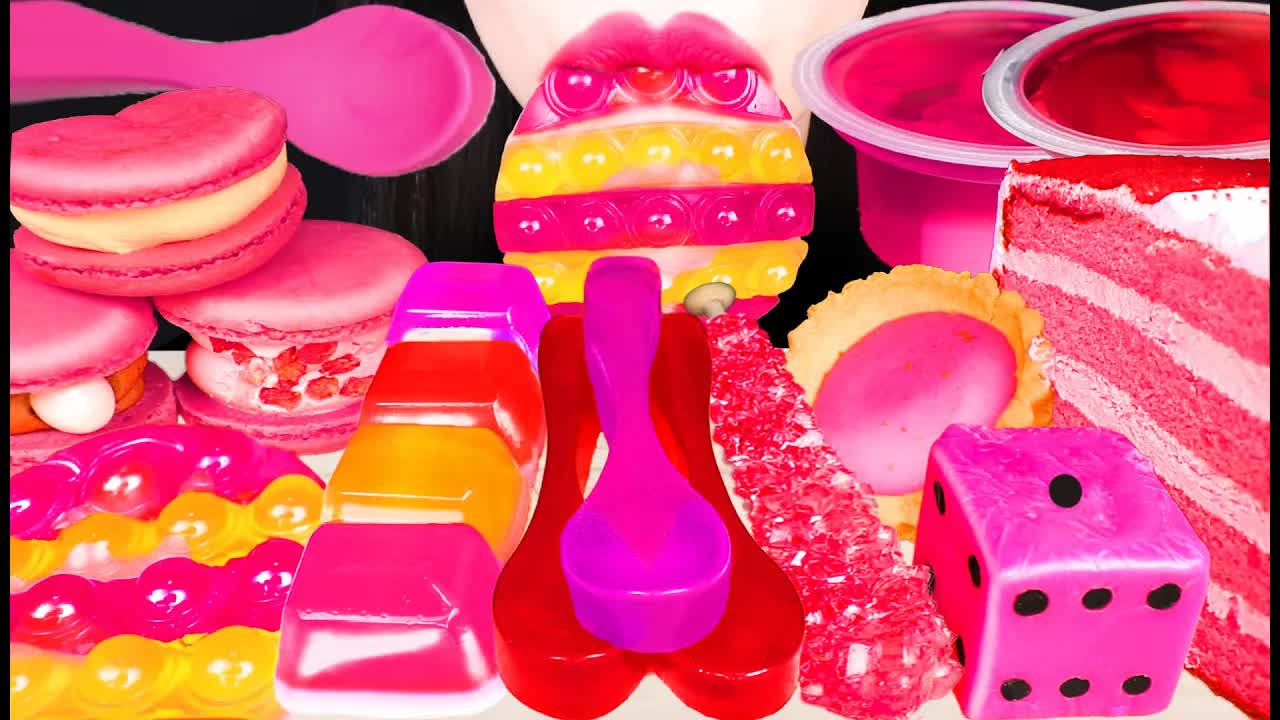 pink desserts edible push pop edible spoon jelly cube dice candy吃骰子pop ...