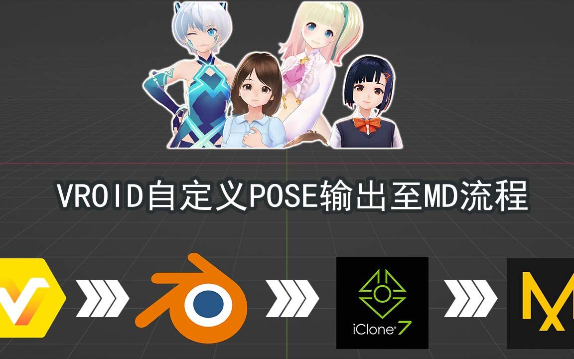 VROID自定义POSE输出至MD流程_哔哩哔哩_bilibili