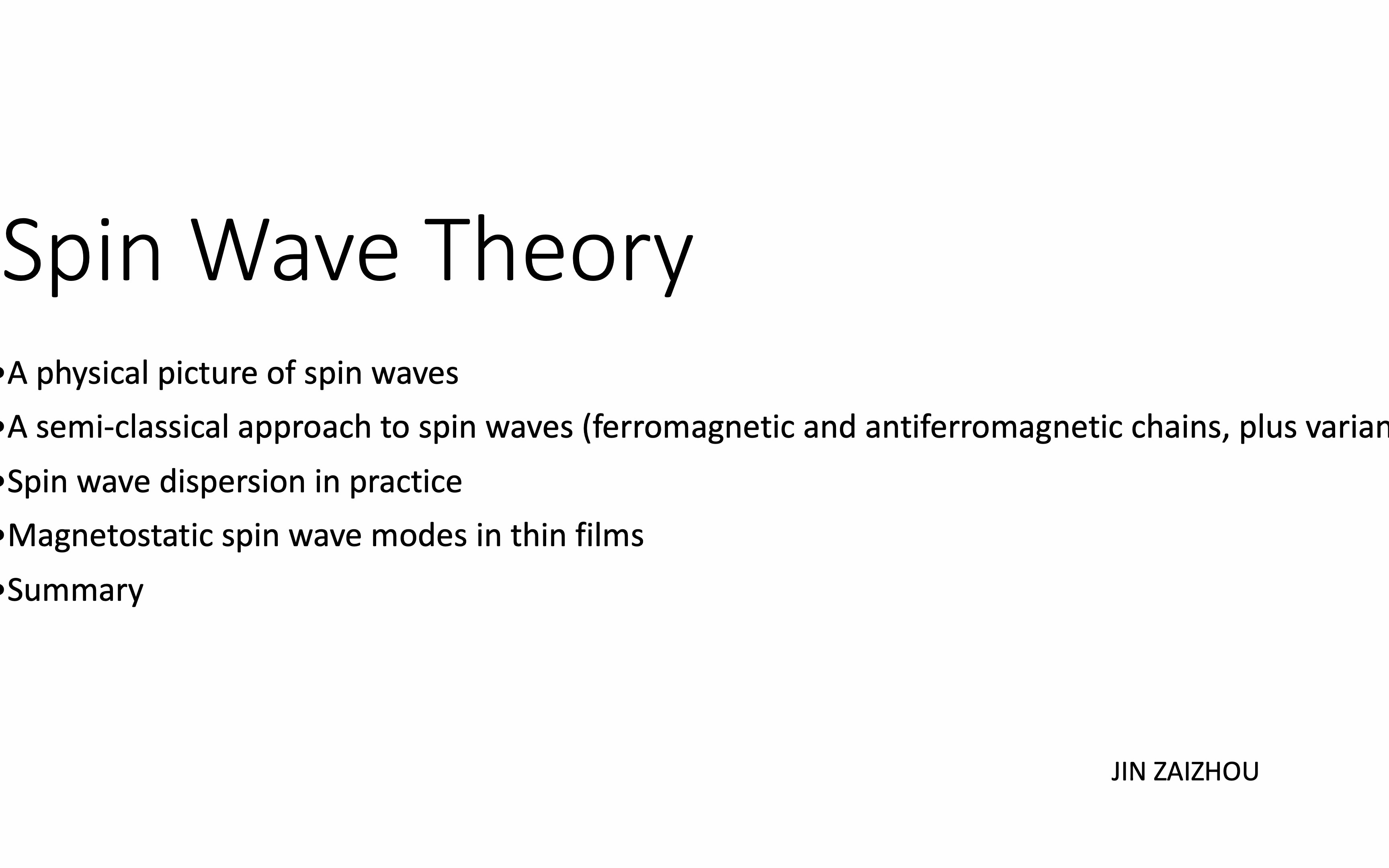 Spin Wave Theory 半经典推导自旋波理论_哔哩哔哩_bilibili