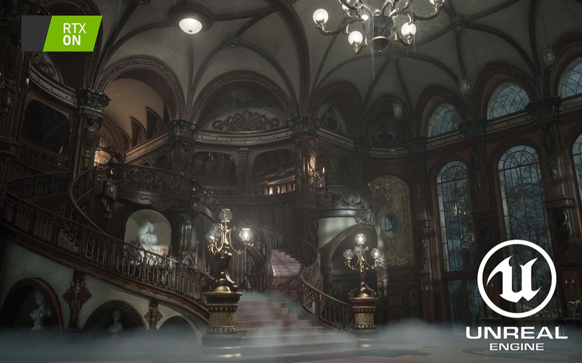 Opera house Front hall of UE4 RTX_哔哩哔哩_bilibili