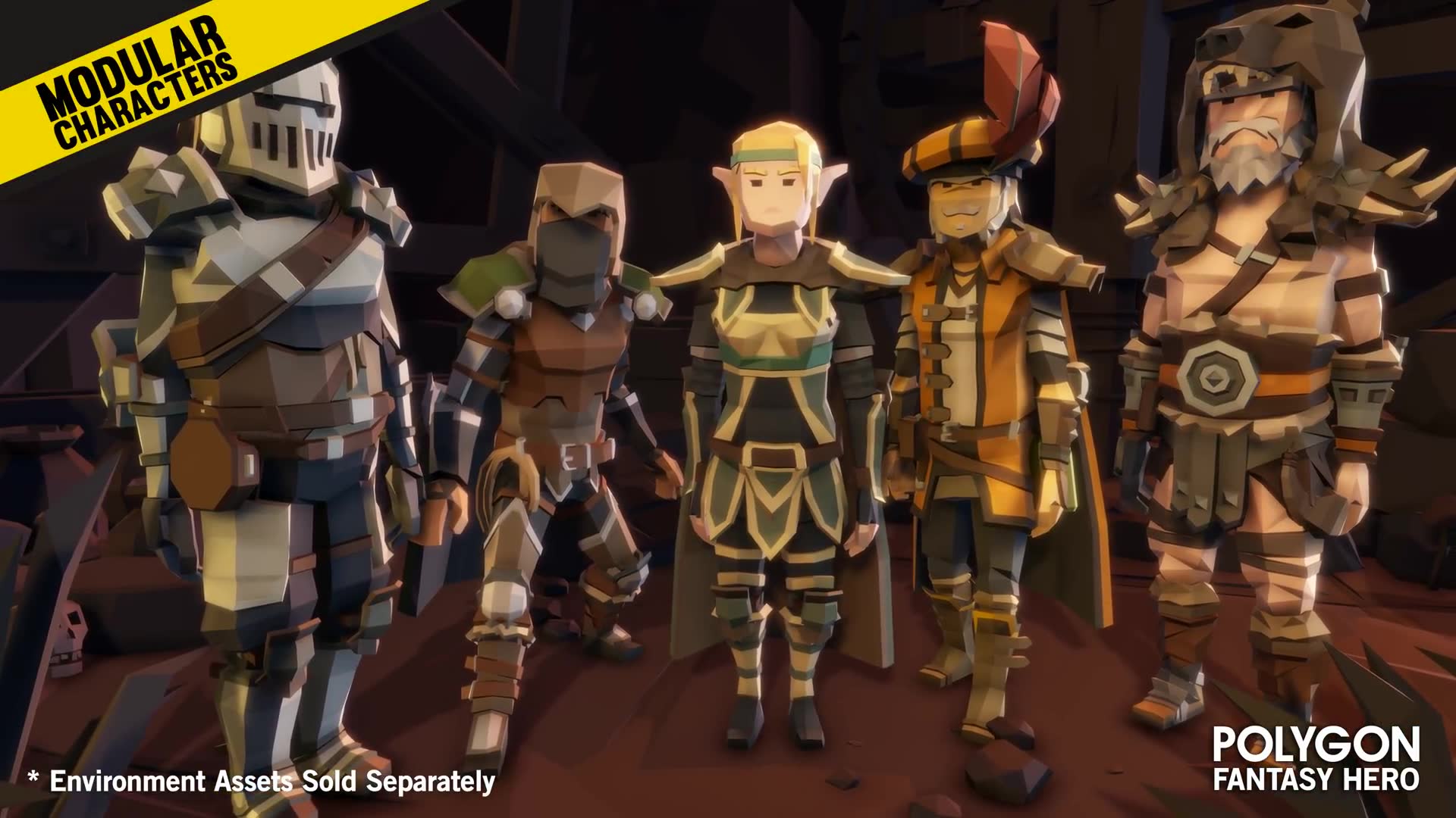 Unity POLYGON - Modular Fantasy Hero Characters 模型展示_哔哩哔哩_bilibili