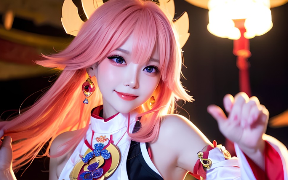 【AI Coser】4K丨原神 八重神子 告诉老八，我想吃馍了！ - 视频下载 Video Downloader