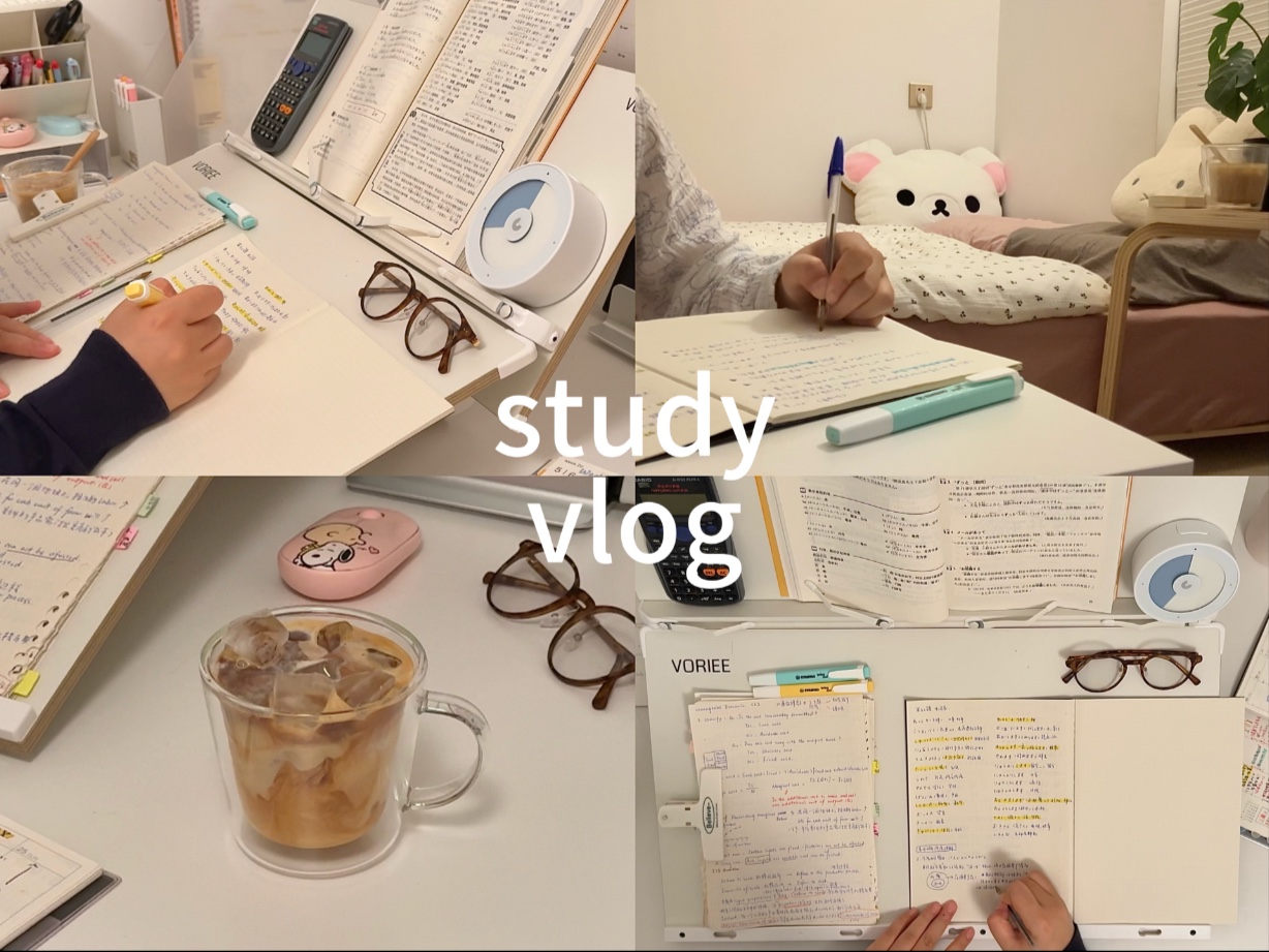 studyvlog*雨夜宅家小记｜水牛奶拿铁｜期末啦-iceeeburg_study-iceeeburg_study-哔哩哔哩视频