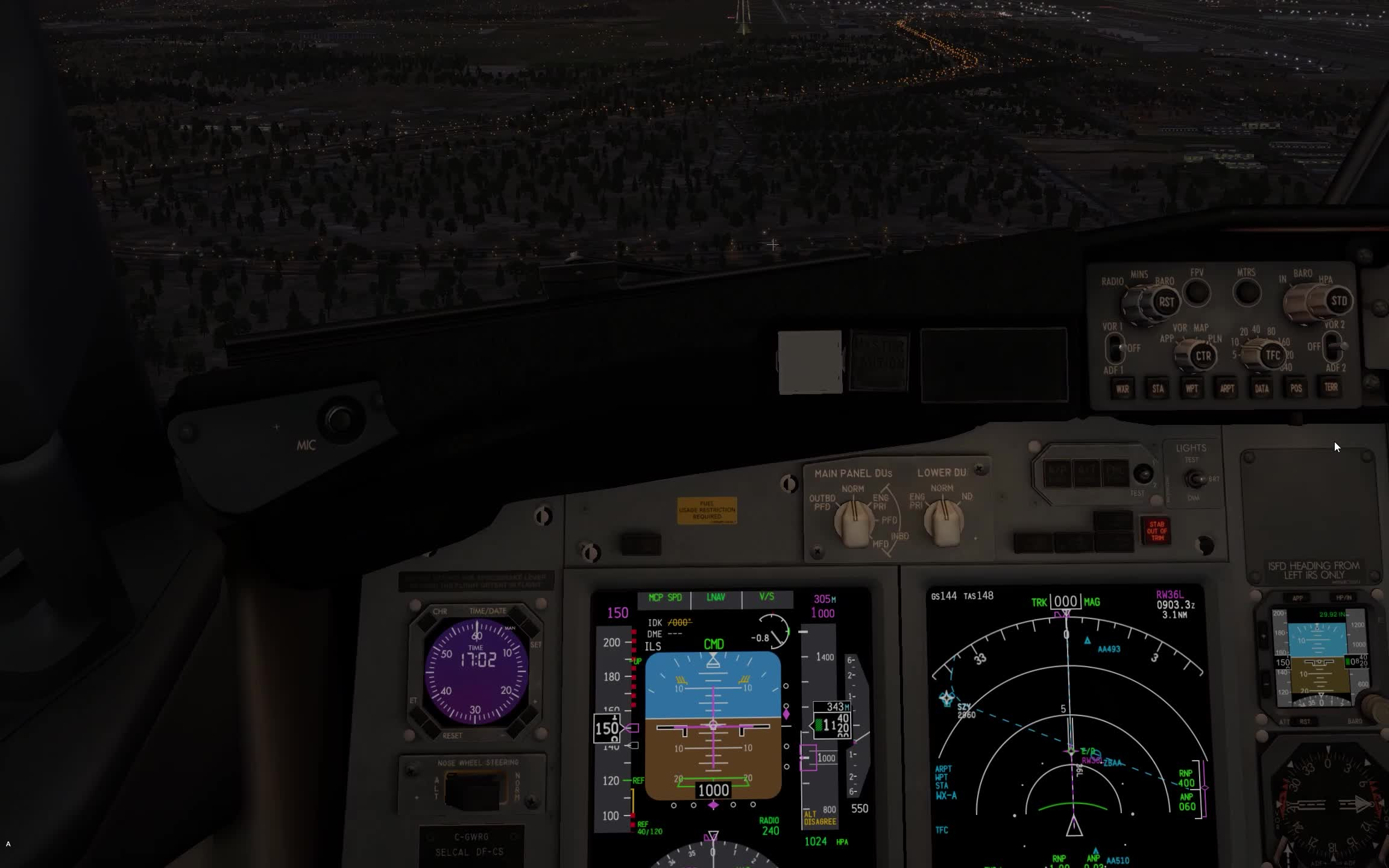 XP11 777-300ER降落ZHHH