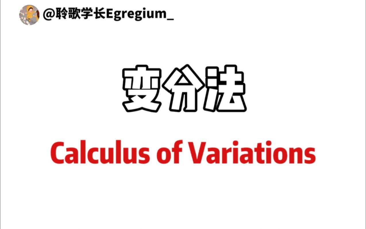 [calculus Of Variations] 变分法的基本原理：euler 哔哩哔哩