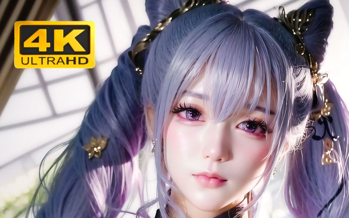 【赛博coser】 4k画质 AI绘画 刻晴 原神 AI coser - 视频下载 Video Downloader