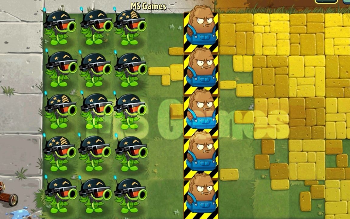 PvZ 2 Challenge - 15 Plants Protect 5 Primal Wall-nut-MSGames-MSGames-哔 ...