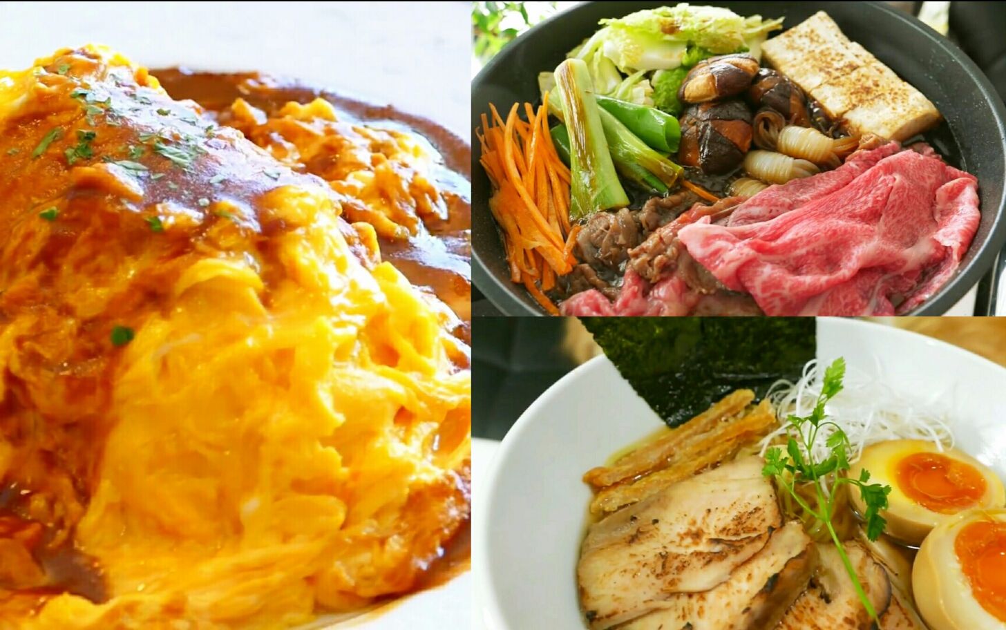 【JunsKitchen合辑】寿喜烧 | 日式蛋包饭 | 日式糖心蛋拉面 【1080p 超清】_哔哩哔哩_bilibili