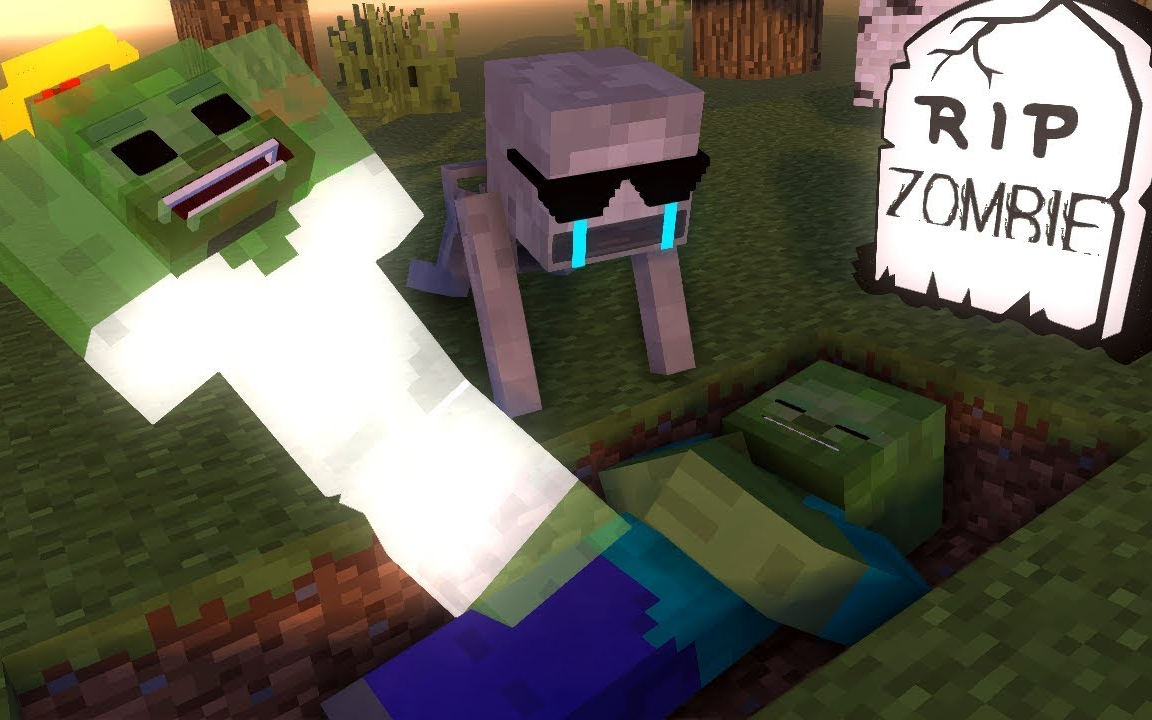 Monster School - RIP ZOMBIE - Minecraft Animation_哔哩哔哩_bilibili