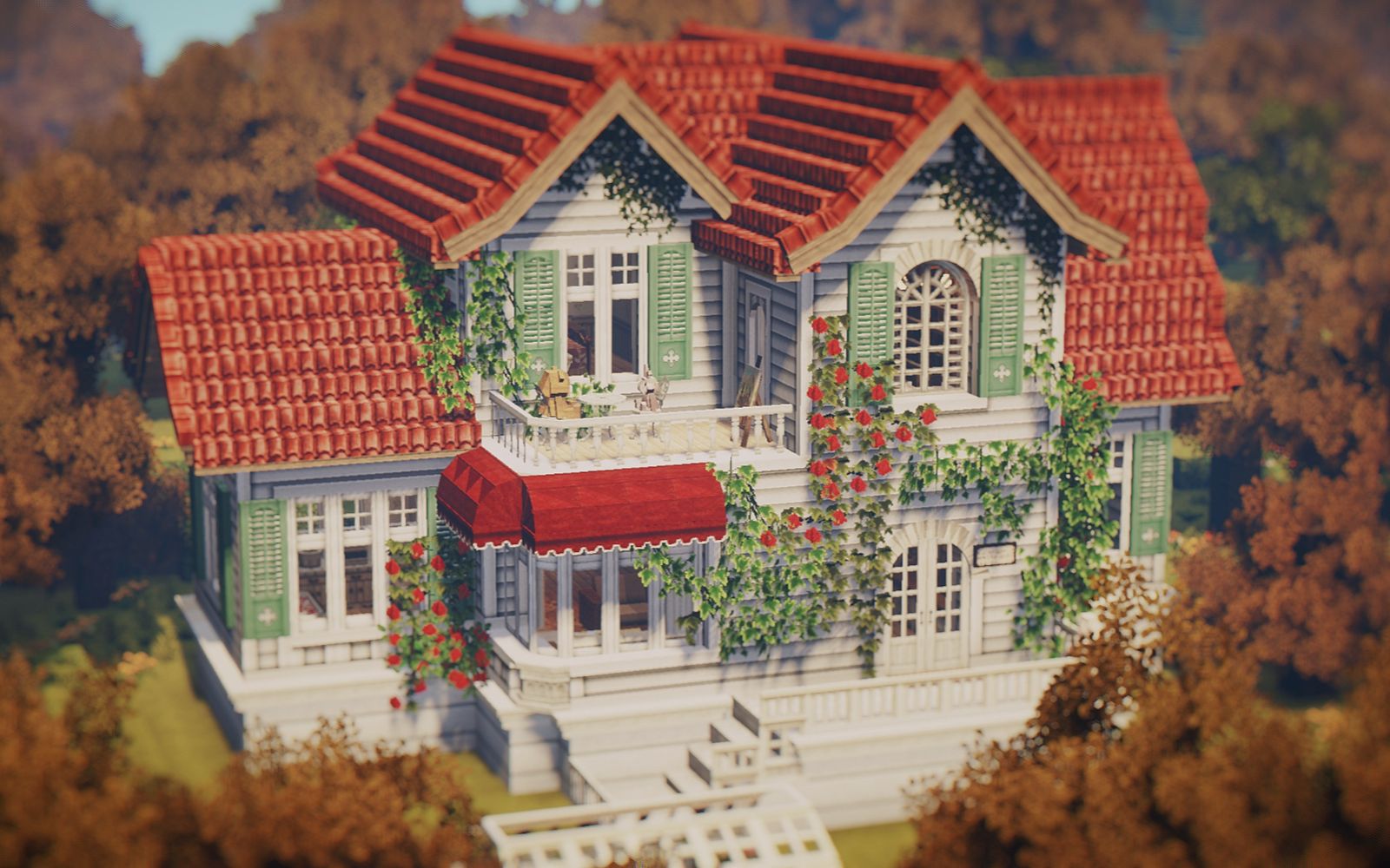 【我的世界】玫瑰小屋 |Minecraft：Cocricot&Minia Turia存档分享-葛山羊-MC建筑-哔哩哔哩视频