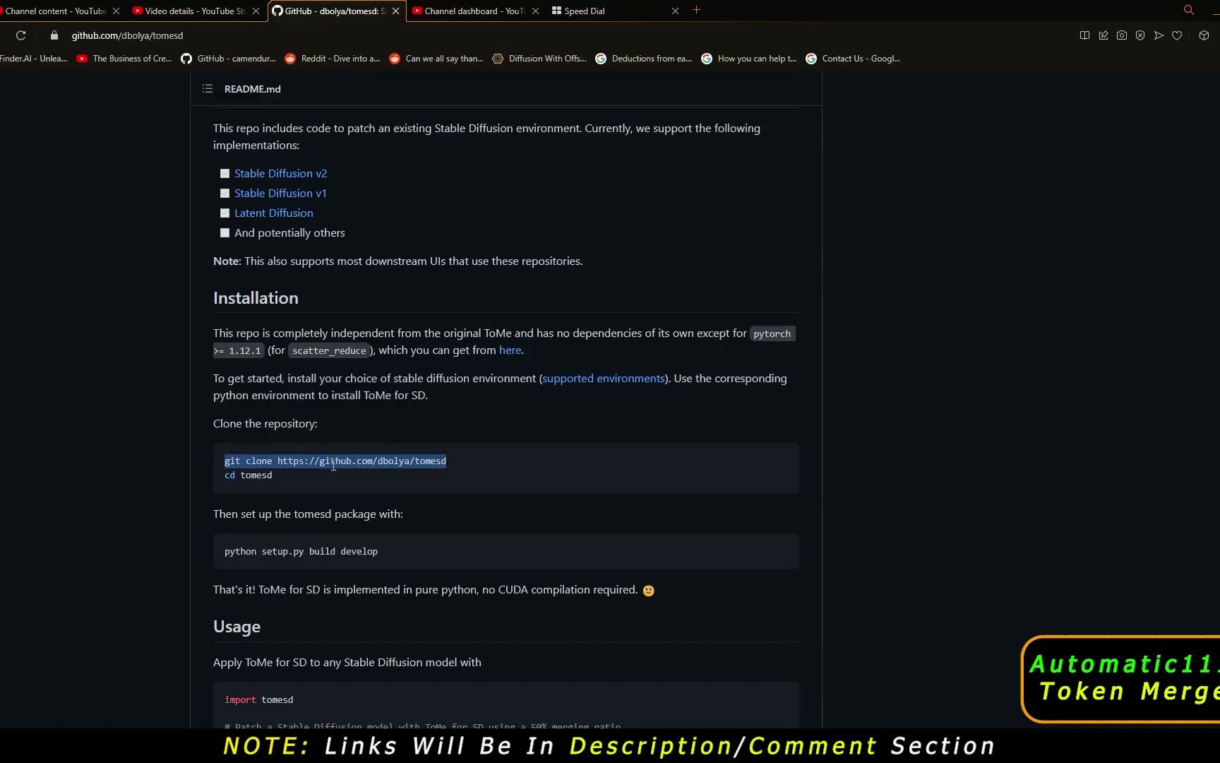 Stable Diffusion's Token Merging (ToMe) - 规则改变 - 视频下载 Video Downloader
