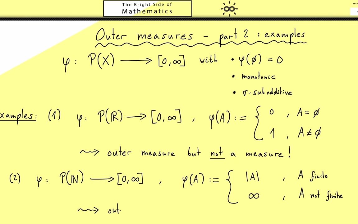 Measure Theory - Part 21 - Outer measures - Part 2_ Examples_哔哩哔哩_bilibili