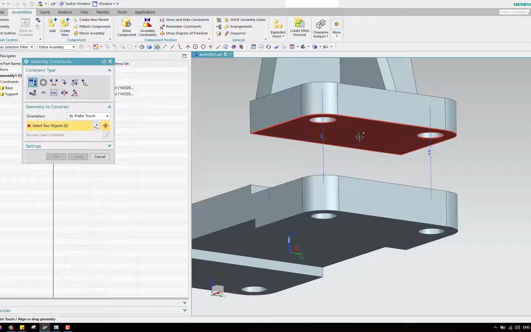 Unigraphics NX- Assembly of Pulley Part 4 Assembly Practice Assembling all
