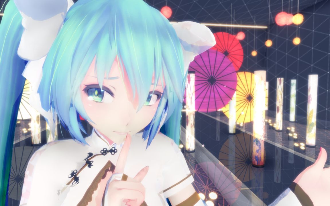 【MMD】『桃源恋歌(LIVE ver.)』by Tda Miku (China Dress)【1080p】_哔哩哔哩_bilibili