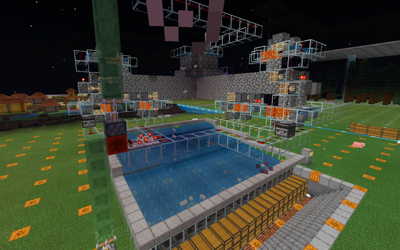 MCBE:萌新友好刷石机 半组一秒_哔哩哔哩_bilibili