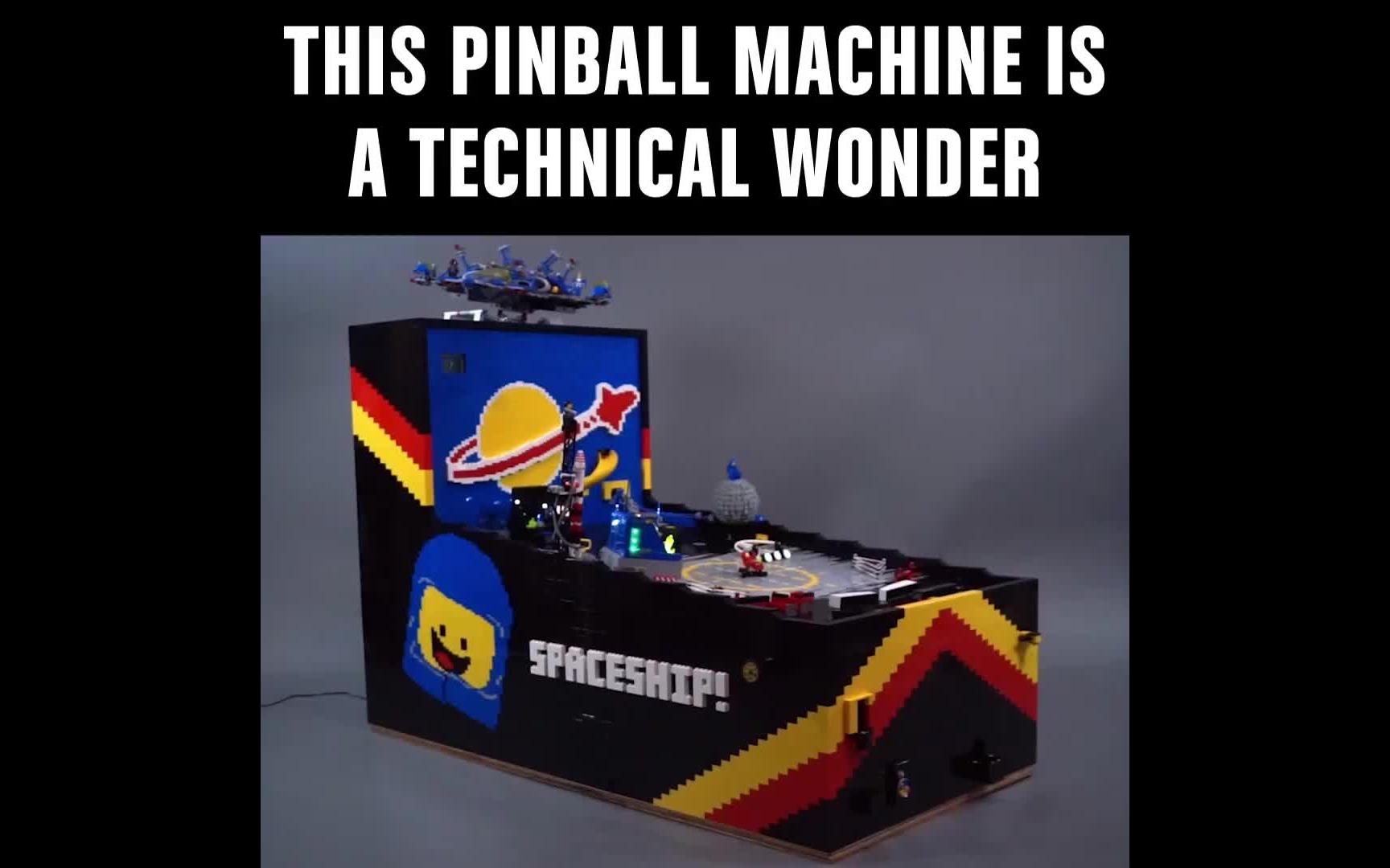 超神女玩家！1万5千全乐高零件打造经典乐高太空弹珠台_哔哩哔哩_bilibili