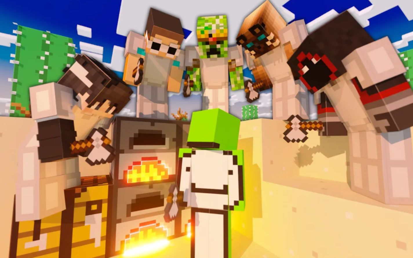 【MCYT/Dream/MC动画/中文字幕】Dream VS 5 Hunters_哔哩哔哩_bilibili