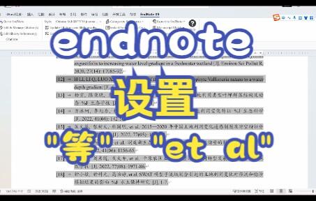 endnote中英文参考文献“等”与“et al”的设置 - 哔哩哔哩